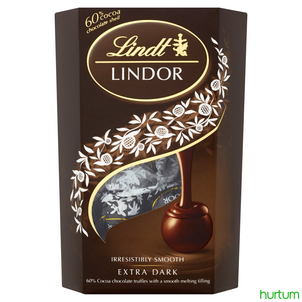 Lindt Lindor Extra Dark Pralinki z czekolady gorzkiej z nadzieniem 200 ... Lindt Lindor Extra Dark Pralinki z czekolady gorzkiej z nadzieniem 200 ...
